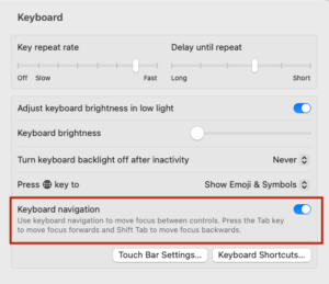 How to activate keyboard navigation on MacOS - The A11Y Collective